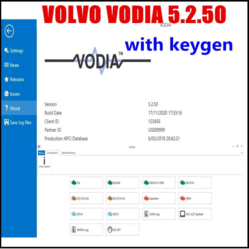 O software diagnóstico, instala livre a ajuda, instala a ajuda, Keygen para motores industriais ...