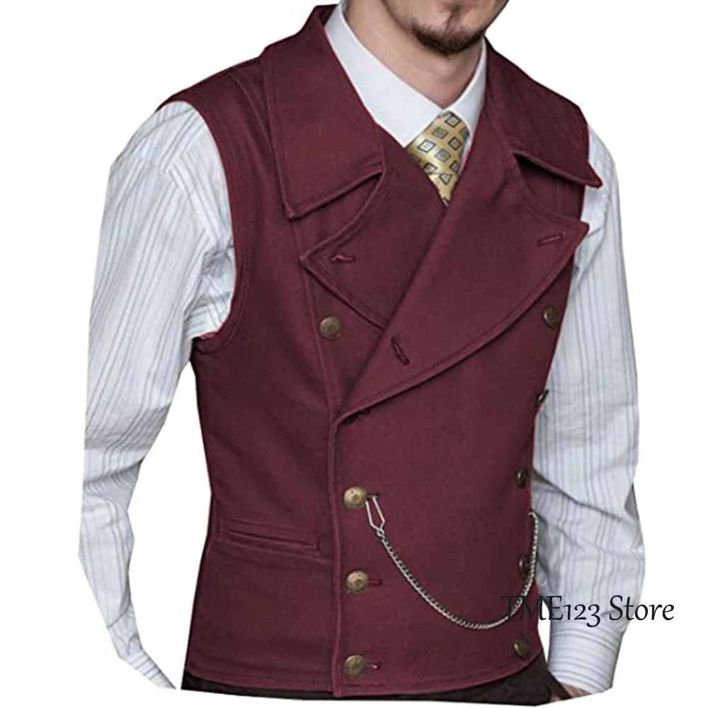 Gilets-double-boutonnage-en-laine-tremp-e-pour-hommes-coupe-couvertes ...