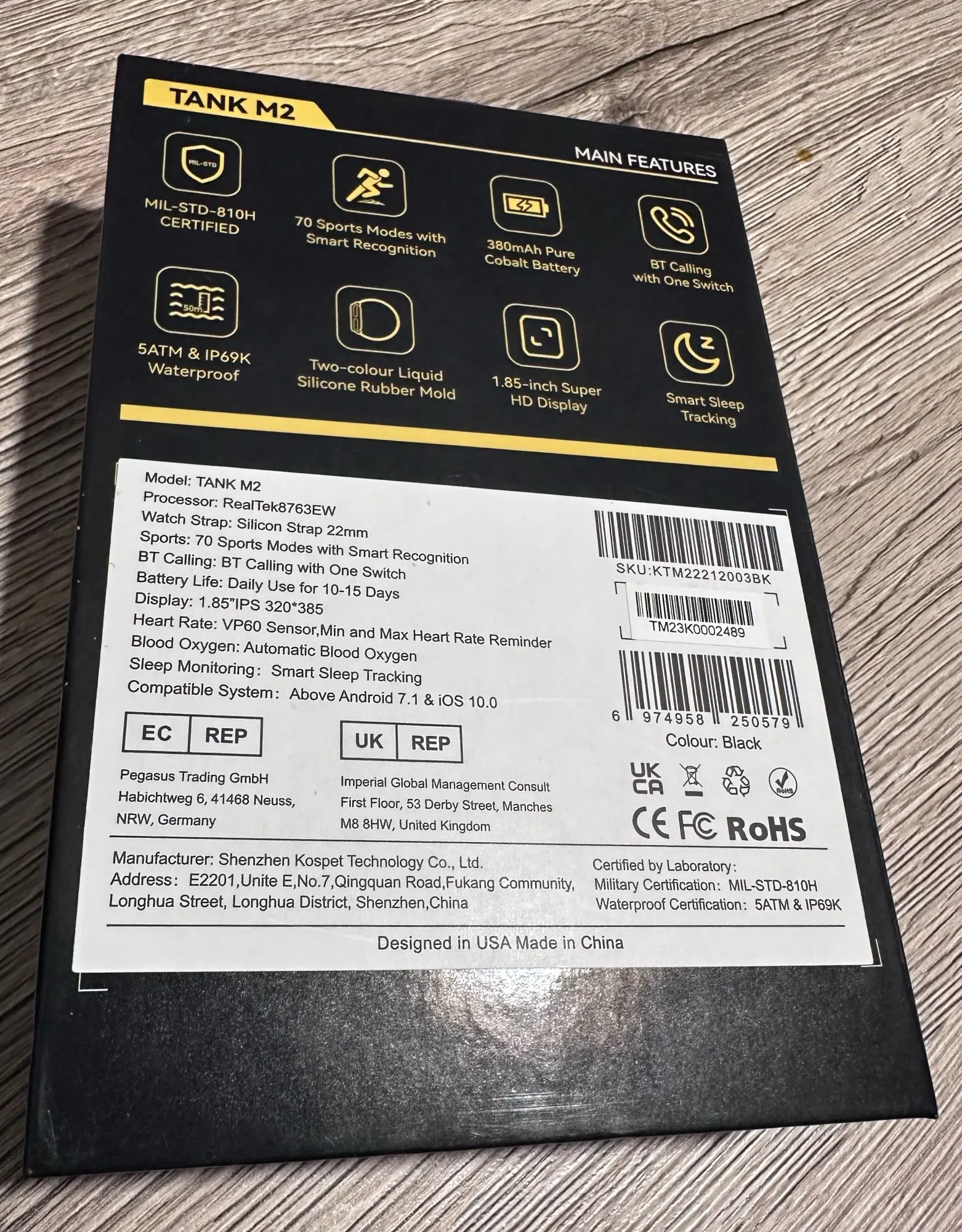 Original KOSPET TANK M2 Ultra Smart Watch Men Military Smartwatch Men's ...