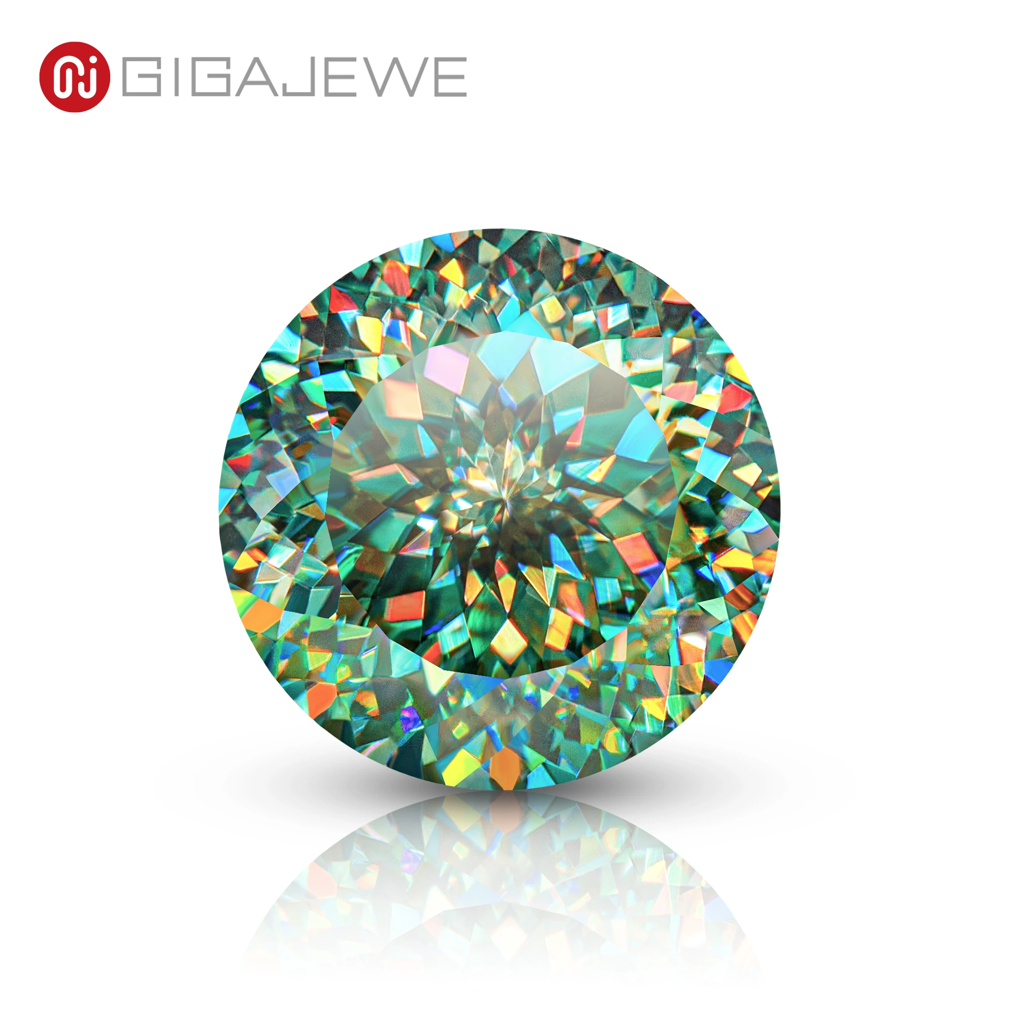 GIGAJEWE Moissanite Customized Portuguese Cyan Color VVS1 Premium Gems ...