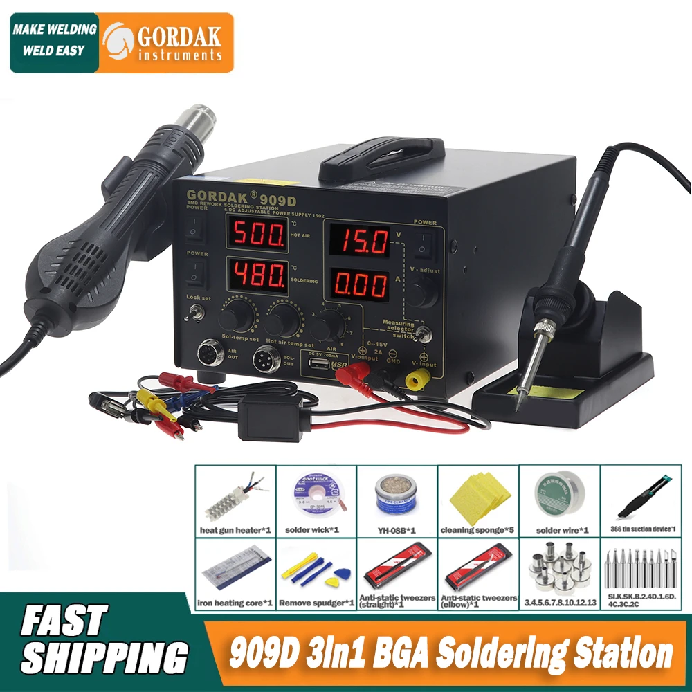 Hot Air Rework Station 909d | 909d Soldering Station 4 1 | Gordak ...