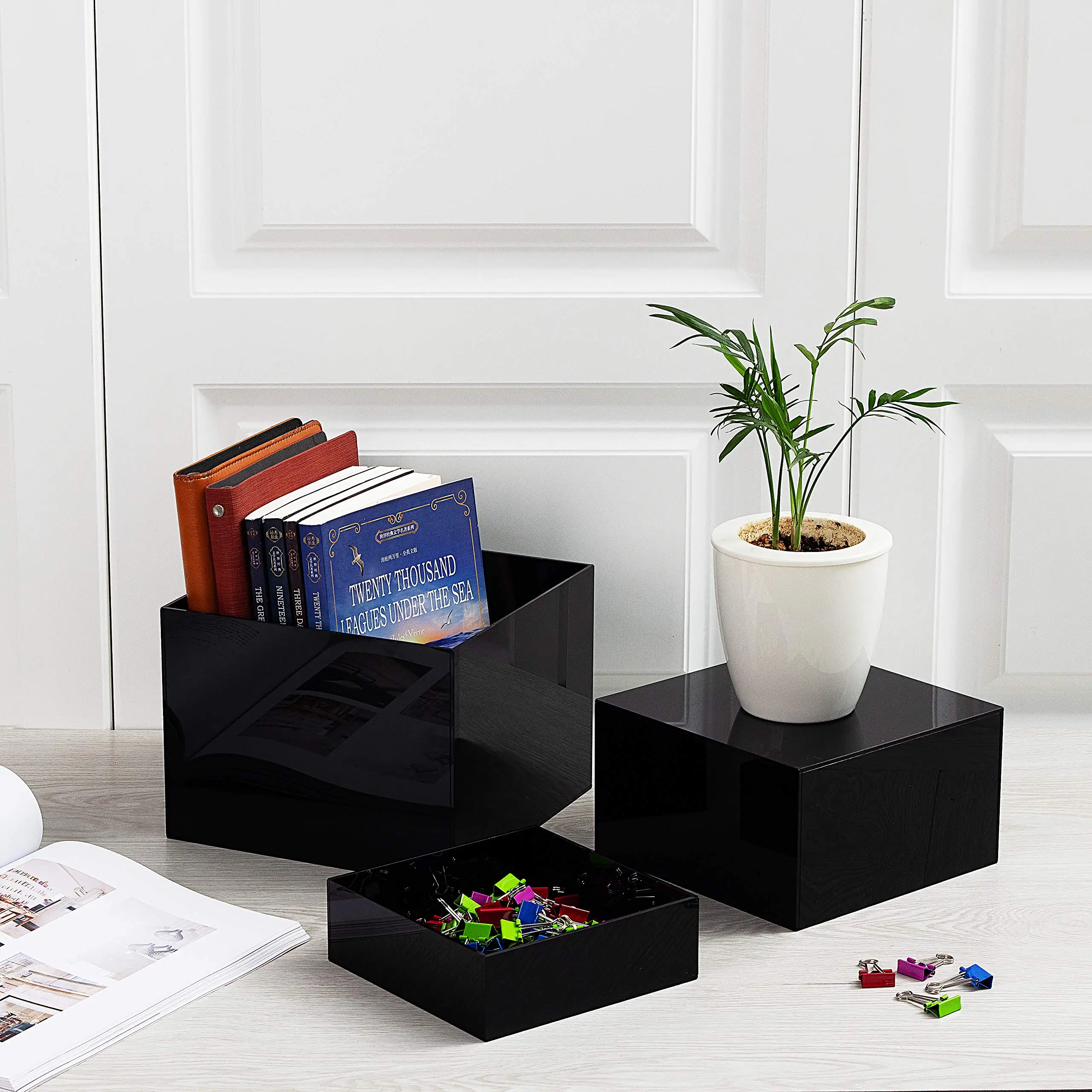 Acrylic-Cube-Display-Nesting-Risers-with-Hollow-Bottoms-Glossy-Black ...