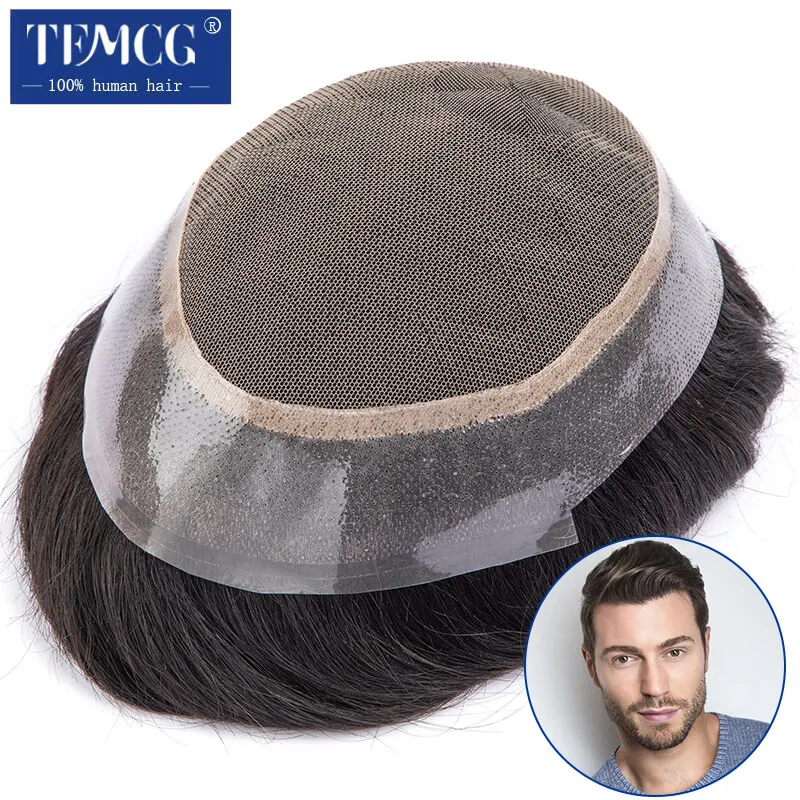 Australia Toupee Men Lace PU Base Wig For Men Male Hair Prosthesis ...