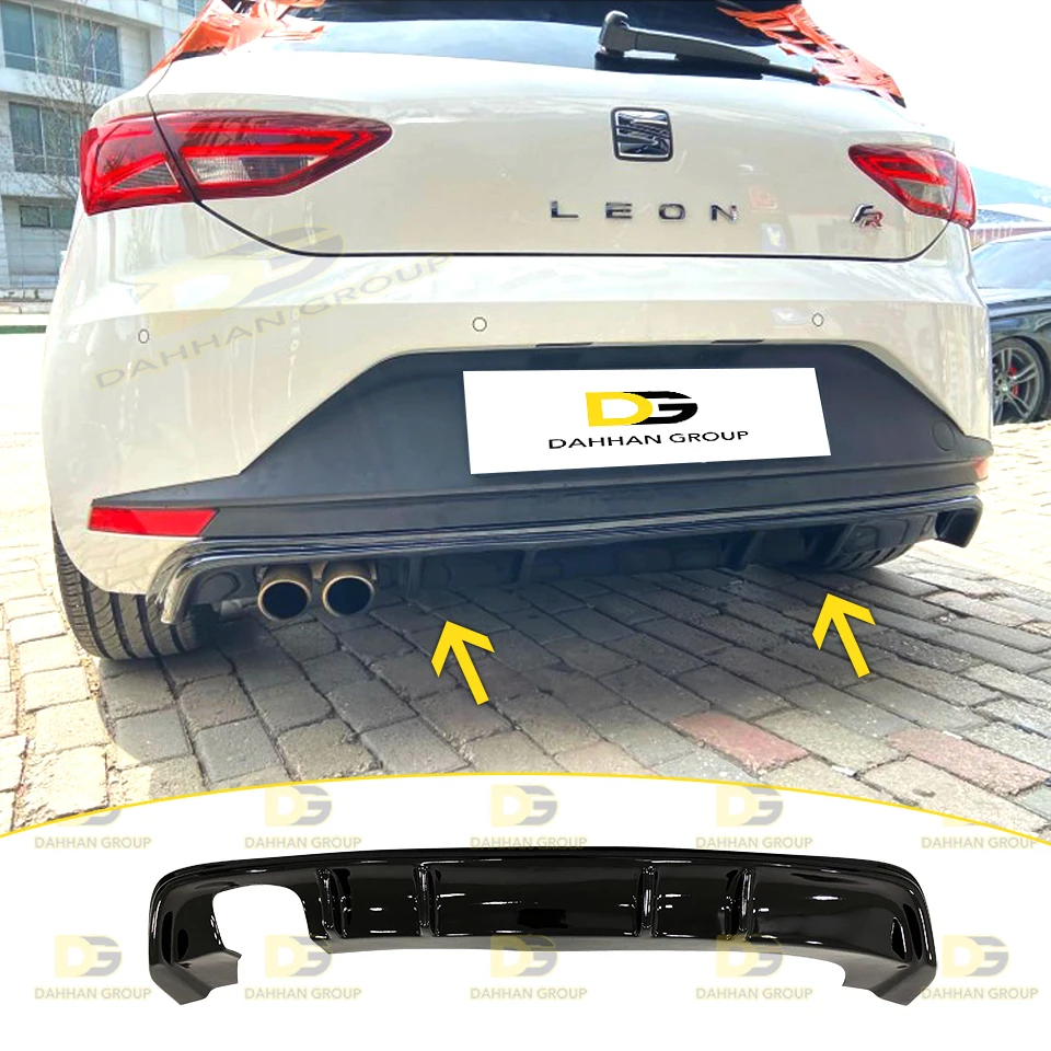 Seat Leon 2012 - 2016 MK3 FR Rear Diffuser Spoiler With Left Double ...