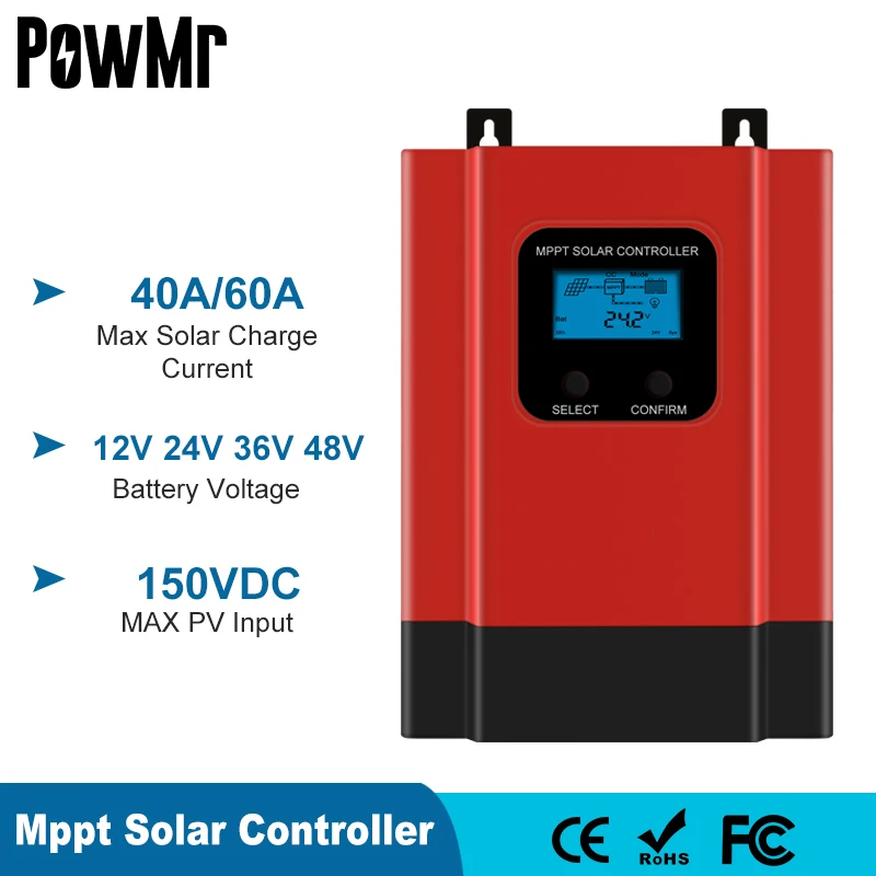 PowMr-Esmart3-MPPT-60A-40A-Solar-Charge-Controller-12V-24V-36V-48V-Auto ...