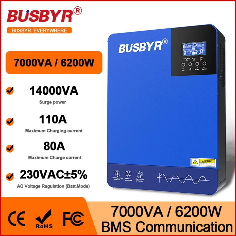 BUSBYR-7000W-Hybrid-Solar-Inverter-Pure-Sine-Wave-MPPT-7KW-3-2KW-24V ...