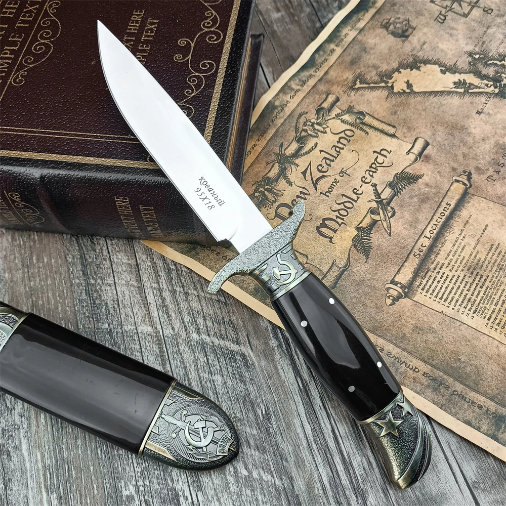 Russian-NKVD-Fixed-Blade-Knife-7CR13Mov-Blade-Zinc-Alloy-Resin-Handle ...