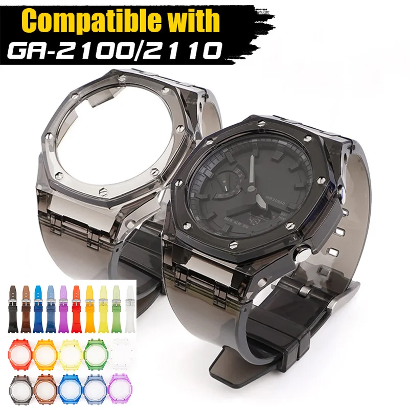 Strap-Case-for-Casio-G-SHOCK-GA-2100-2110-Modified-Transparent-Farm-Oak ...
