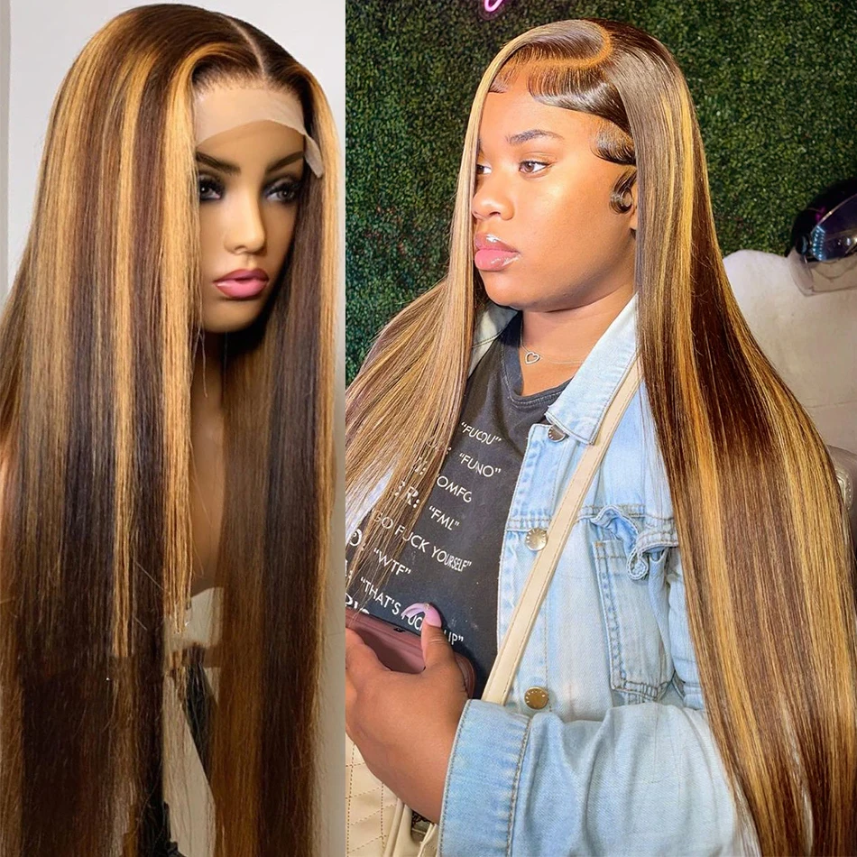 Highlight-Lace-Front-Wigs-32-Inch-Straight-13x6-Lace-Frontal-Human-Hair ...