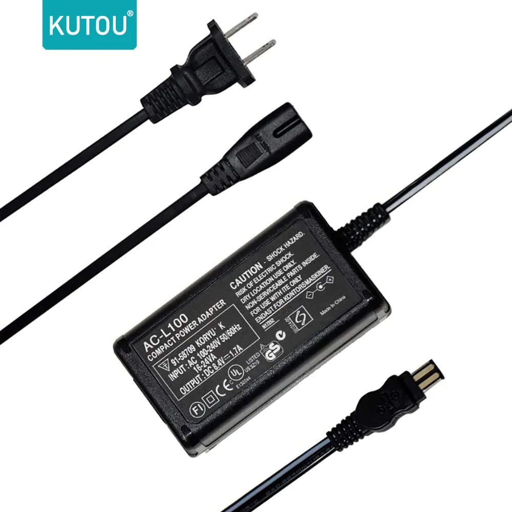 KUTOU Camera Charger AC-L100 AC Power Adapter And DC Coupler Charger ...