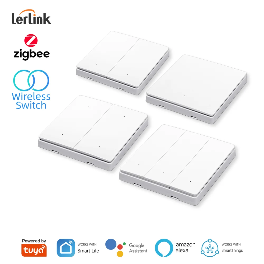 Tuya ZigBee Smart Scene Switch Wireless Free Sticker 4 Gang Push Button ...