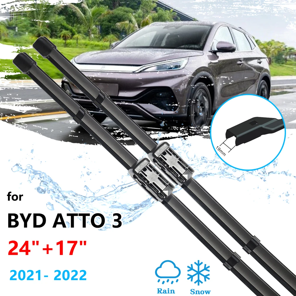 2x For Byd Atto 3 Yuan Plus 2021 2022 Car Boneless Frameless Wiper ...