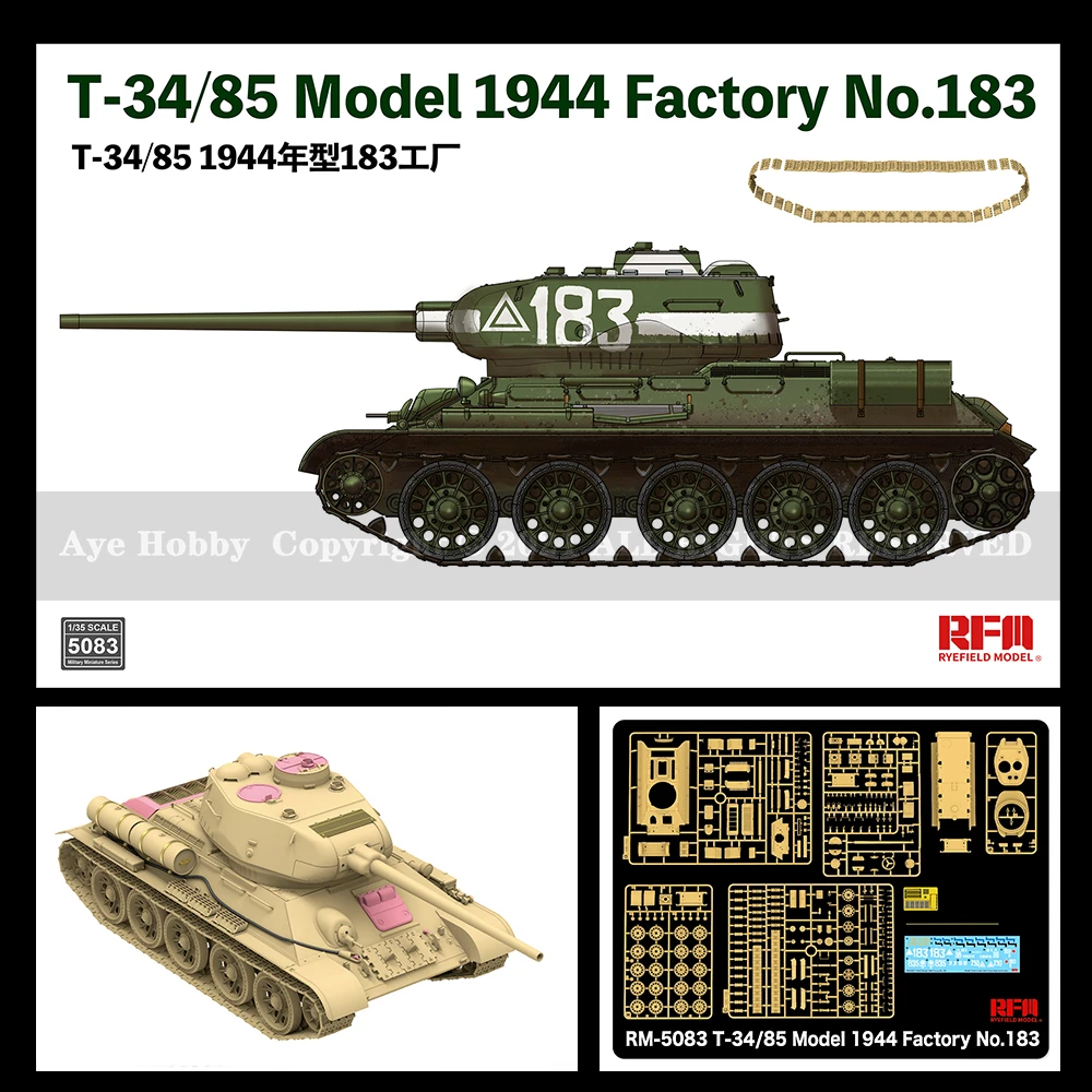 [Ryefield Model] RFM RM-5083/2042/2043 1:35 T-34/85 Model 1944 Factory ...