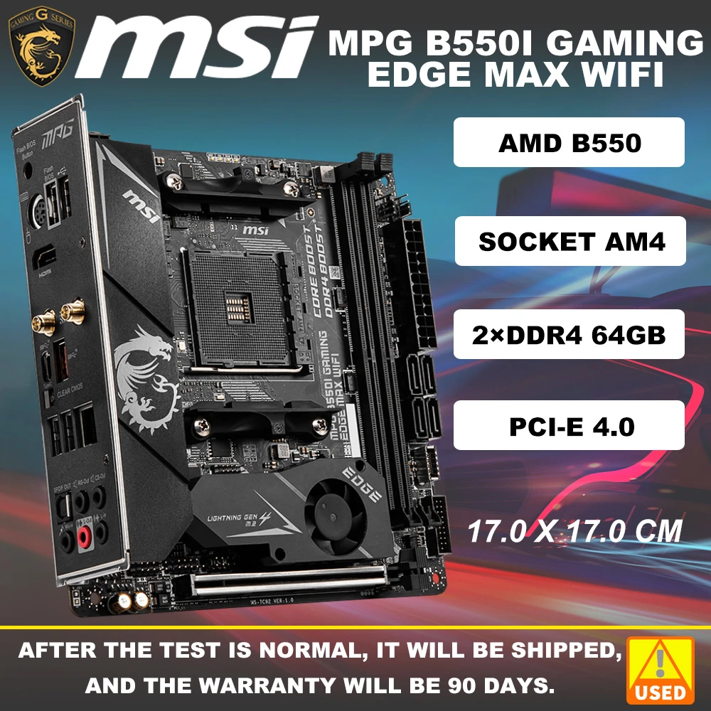 MSI MPG B550I GAMING EDGE MAX WIFI SOCKET AM4 placa base M.2 USB3.2 HDMI compatible con ryzen 5 ...
