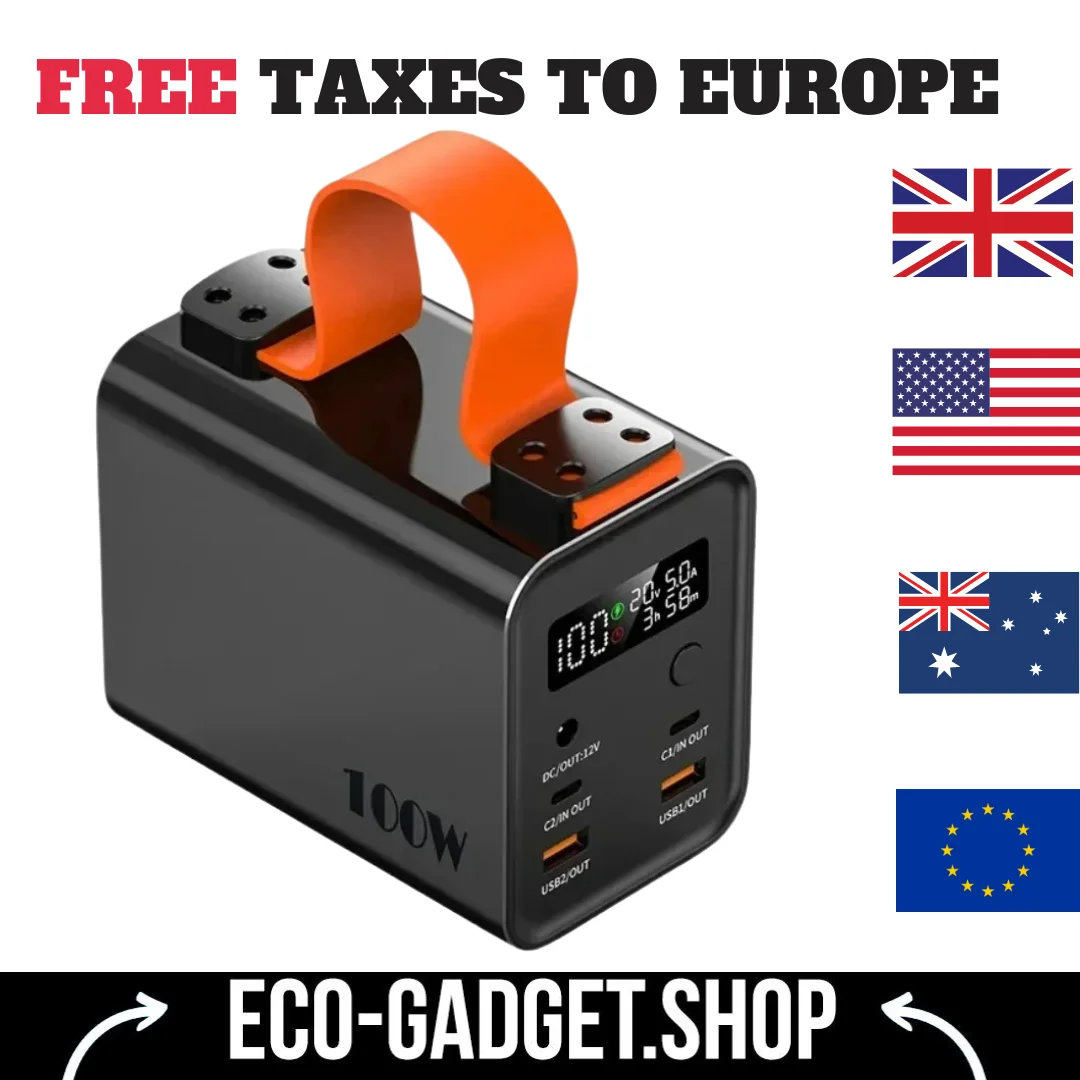 Large-Capacity-Power-Bank-Station-60000mAh-100W-PD-USB-C-DC-Fast-Charge ...