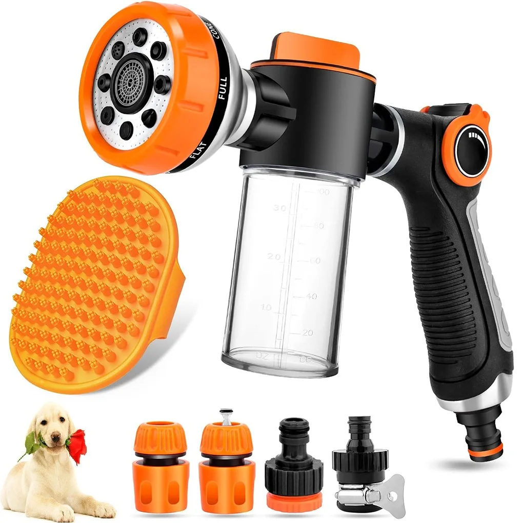 Pet-Dog-Shower-Adjustable-Mode-High-pressure-Sprayer-Nozzle-Hose-Gun ...