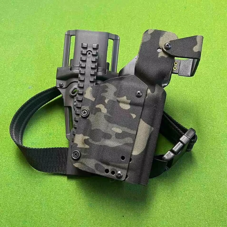 Tactical universal Downlight Flashlight Gun Holster with Elastic Leg ...