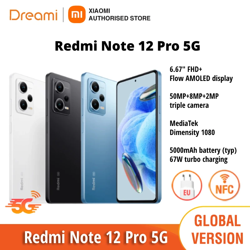 Redmi Note 12 Pro 5GデュアルSIMカード,フラッグシップデバイス,ois付きフラッグシップカメラ,mediatek度,1080 | 67wターボチャージ