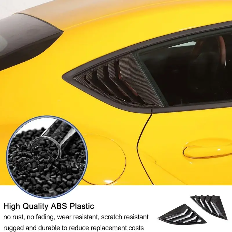 ABS-Carbon-Fiber-Rear-Window-Shutters-Trim-Triangle-Glass-Spoiler-Plate ...