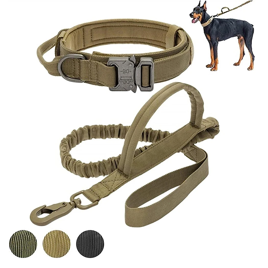 Tactical-Dog-Leash-Collars-Adjustable-Nylon-Military-Dog-Collar-Leads-For-Medium-Large-Dogs ...
