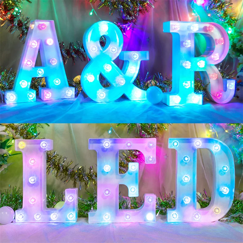 Letras-coloridas-do-alfabeto-Luzes-LED-Luminous-Number-Lamp-Marquee ...