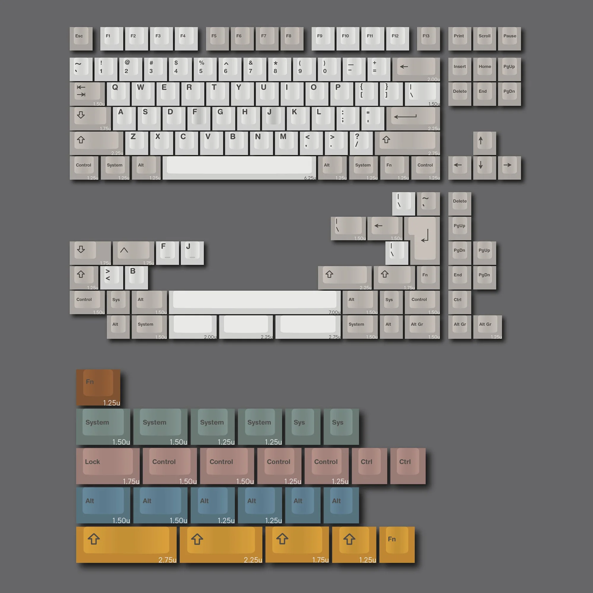 EPBT Scandi Cherry Profile PBT Keycaps para teclado mecánico MX, Kit ...