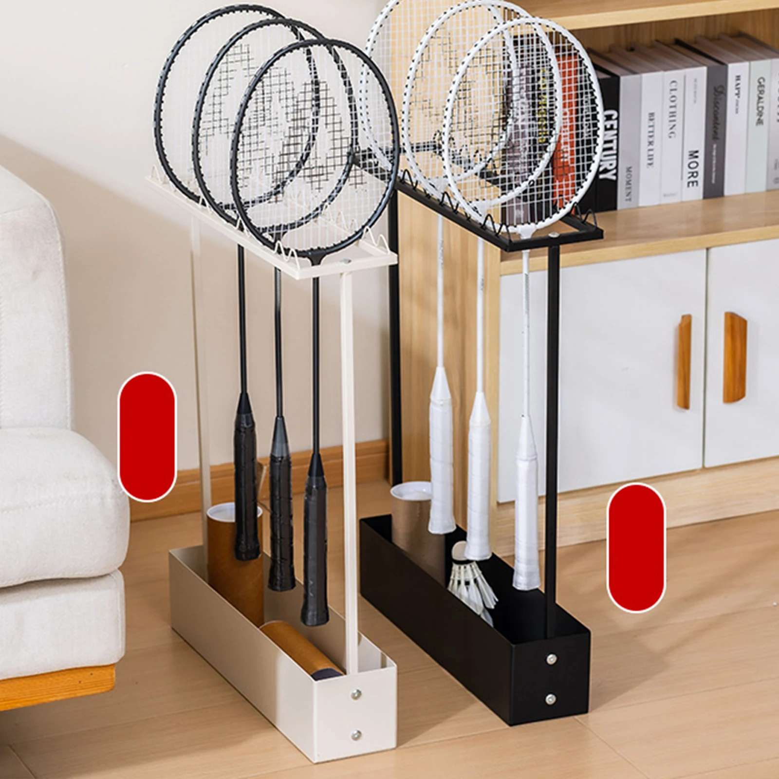 Heavy Duty Badminton Racquet Storage Rack Black Floor Display Racket ...
