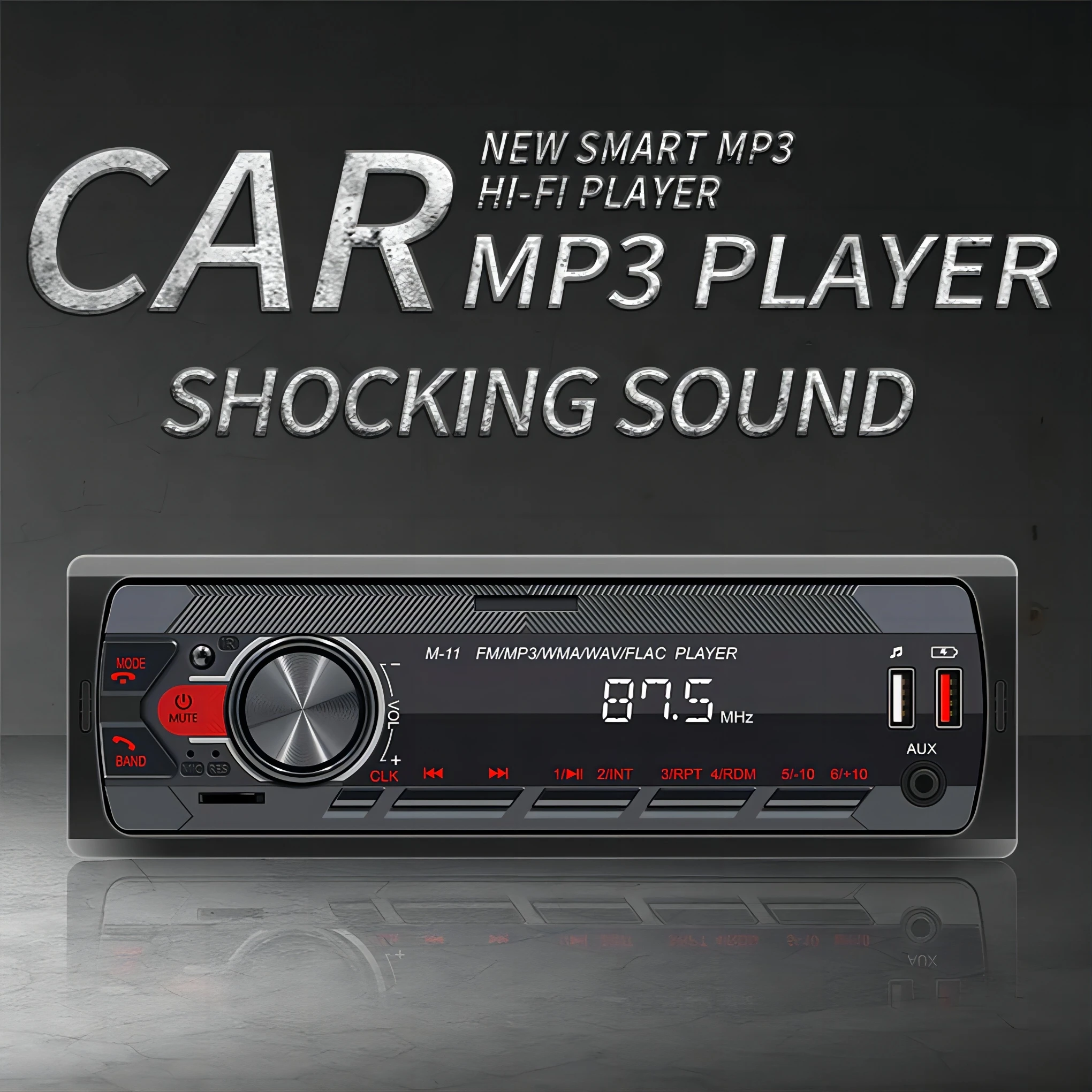 Bluetooth-Compatible-Stereo-Car-Radio-CD-Player-USB-Charging-In-Dash ...