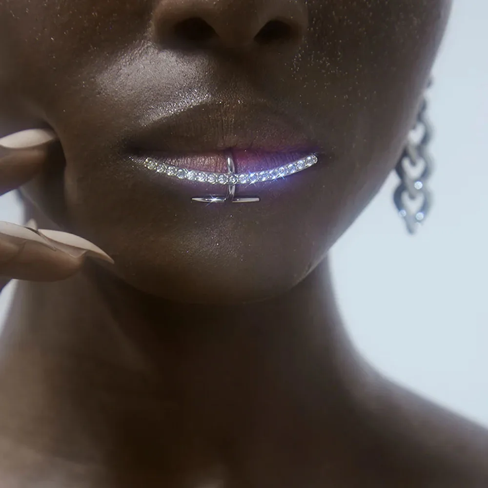 Neutral Punk Lip Clip Stud Silver Septum Labret Body Jewelry Goth ...