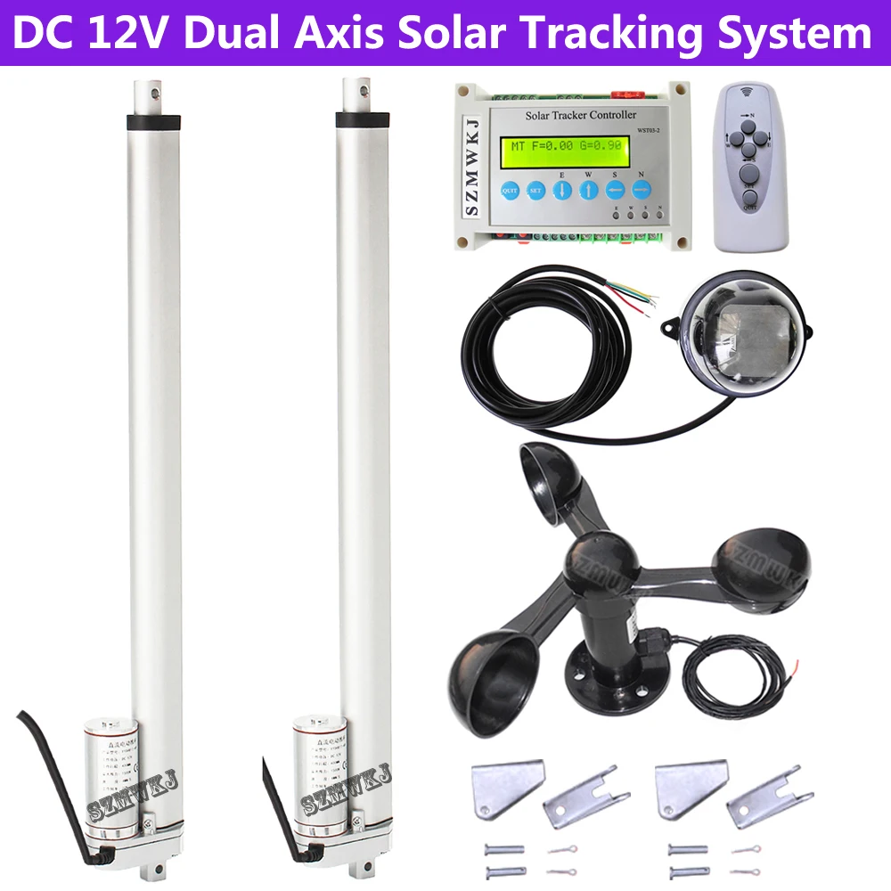 Electric Dual Axis Solar Tracking System Kit -2*16" Linear Actuator ...