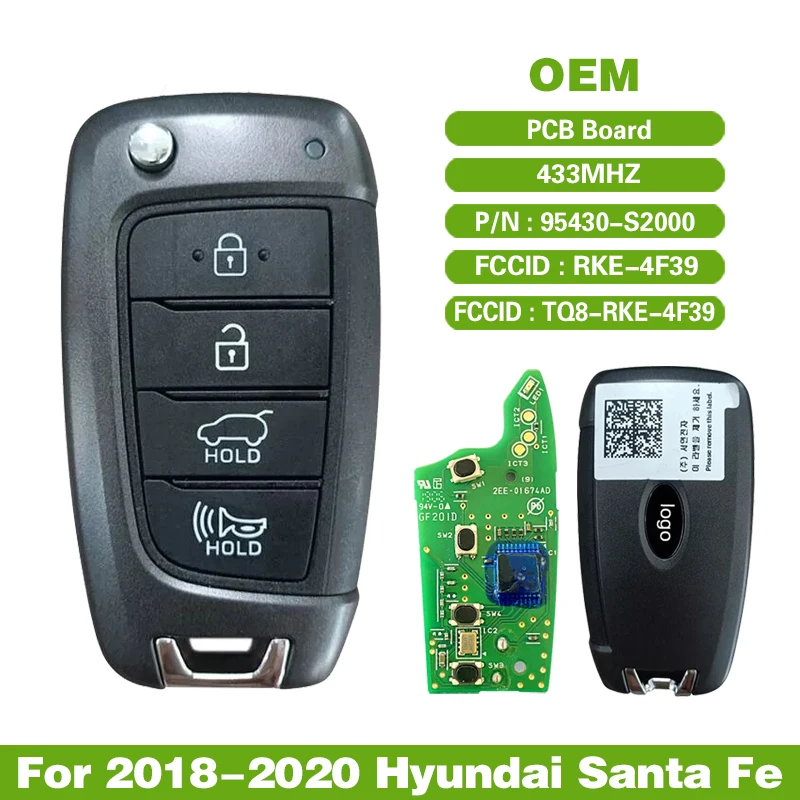 CN020198-Original-PCB-4-Button-Flip-Remote-Key-For-Hyundai-Santa-Fe ...