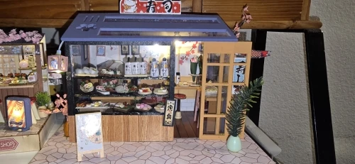 DIY 3D Puzzles Wooden Toy Miniature Dollhouse Handmade Coffee House To ...