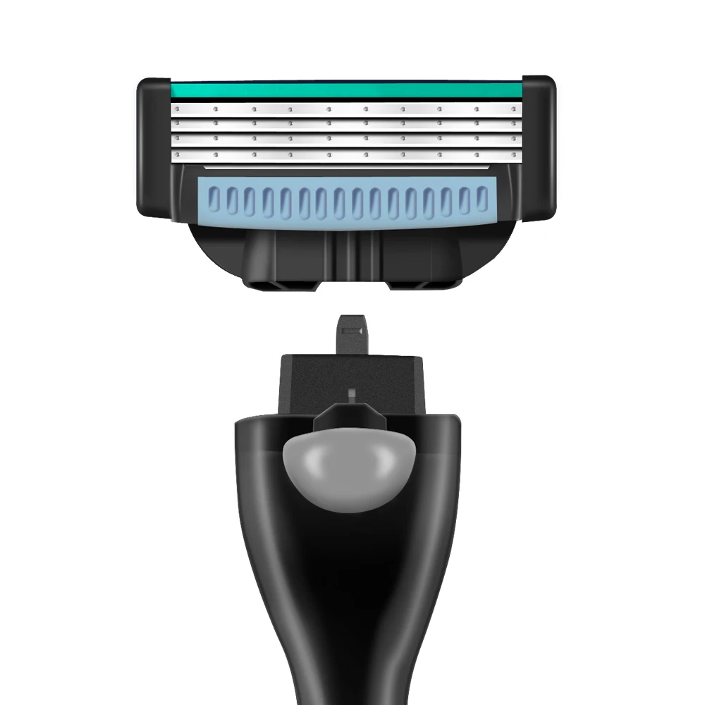 (1 Handle + 5 Blades) Men Safety Shaver Replacement Heads Sharp Durable ...
