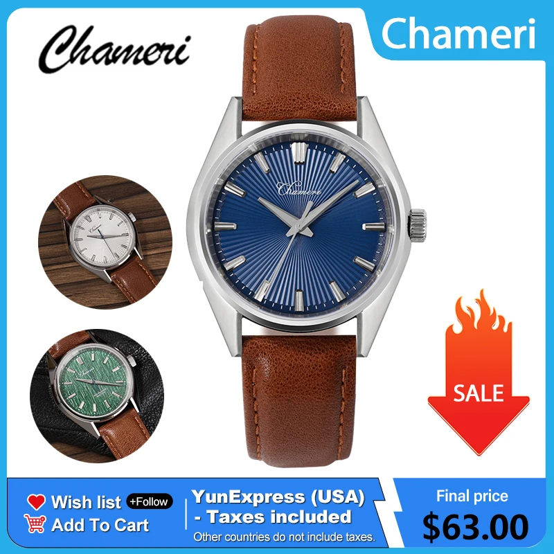 Chameri GS05 40mm Men Quartz Watch VH31 Sweep Second Movement Watches ...