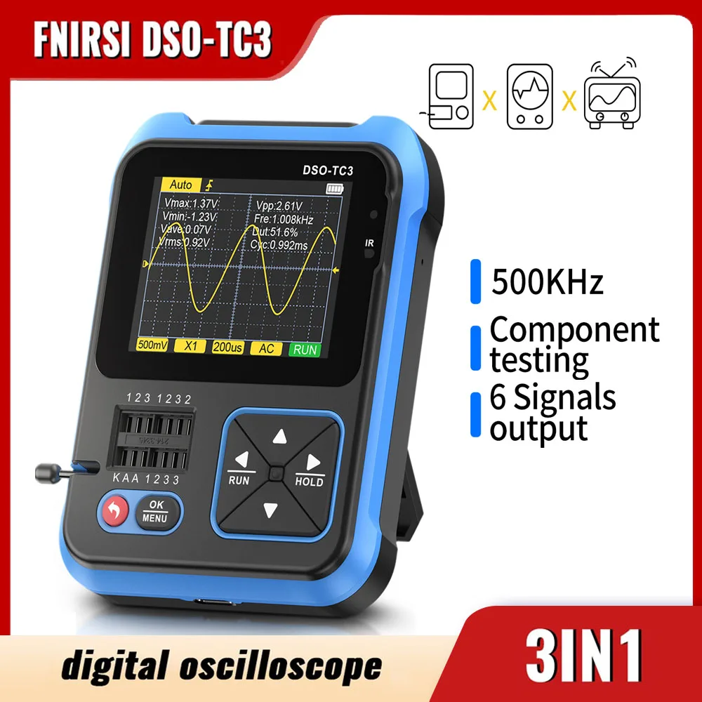 FNIRSI-DSO-TC3-Portable-Digital-Oscilloscope-Transistor-Tester-Diode ...