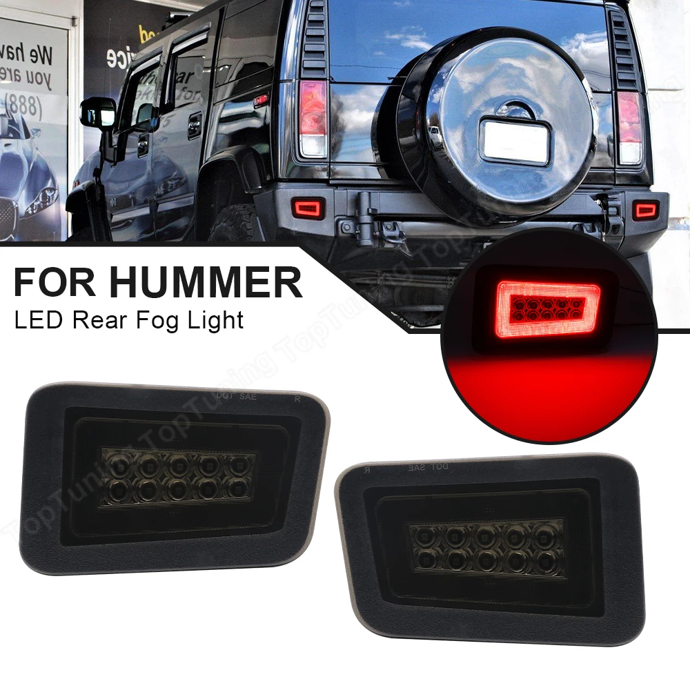 LED Rear Bumper Reflector Lights For Hummer H2 2005 2006 2007 2008 2009 ...