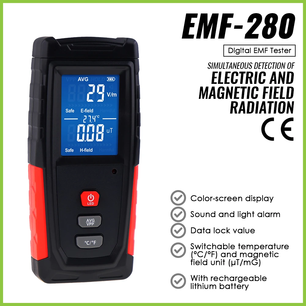 Digital-Handheld-EMF-Electromagnetic-Radiation-Tester-Colored-Screen ...