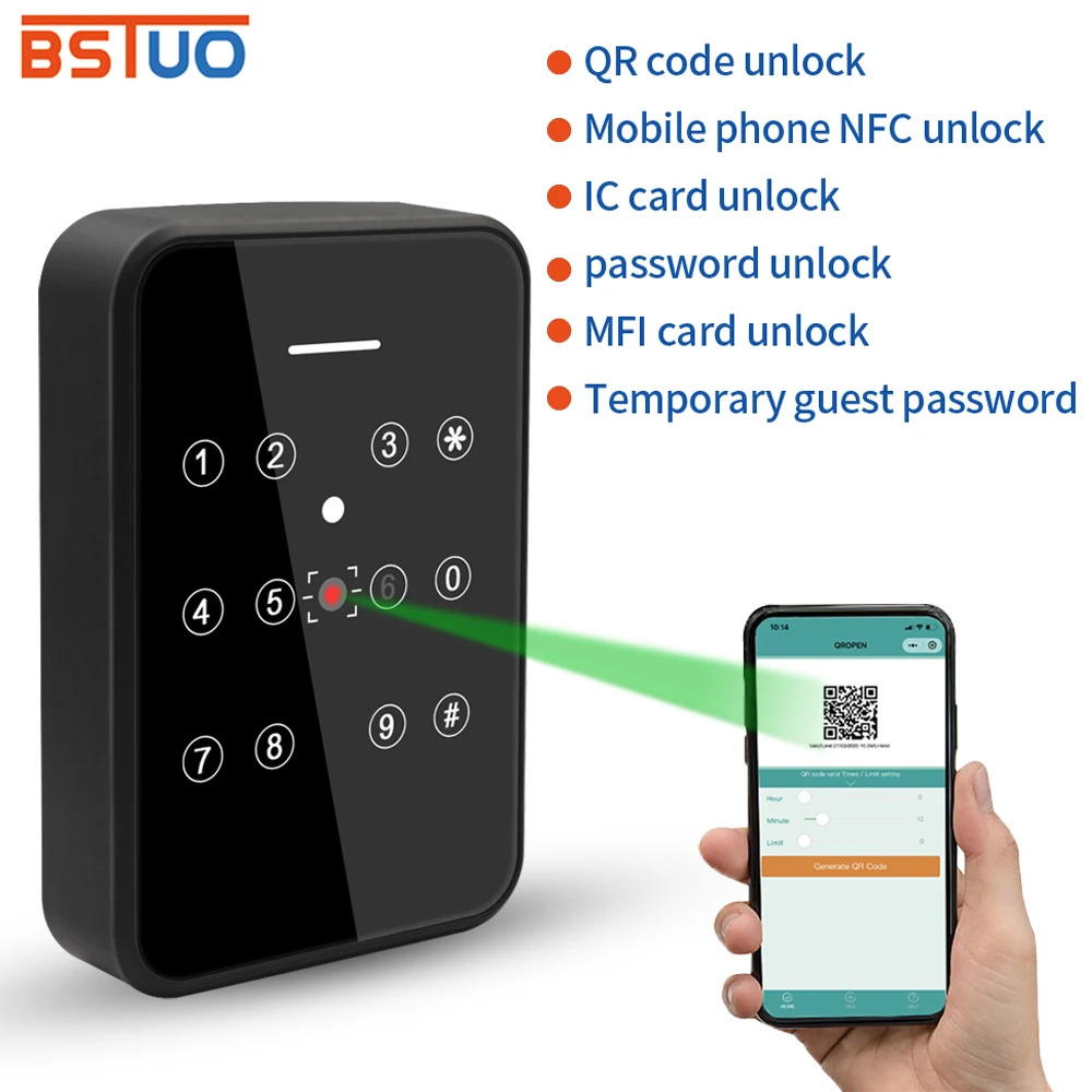 qr-code-Scanner-NFC-Reader-Qrcode-Access-Control-Keypad-13-56Mhz-Rfid ...