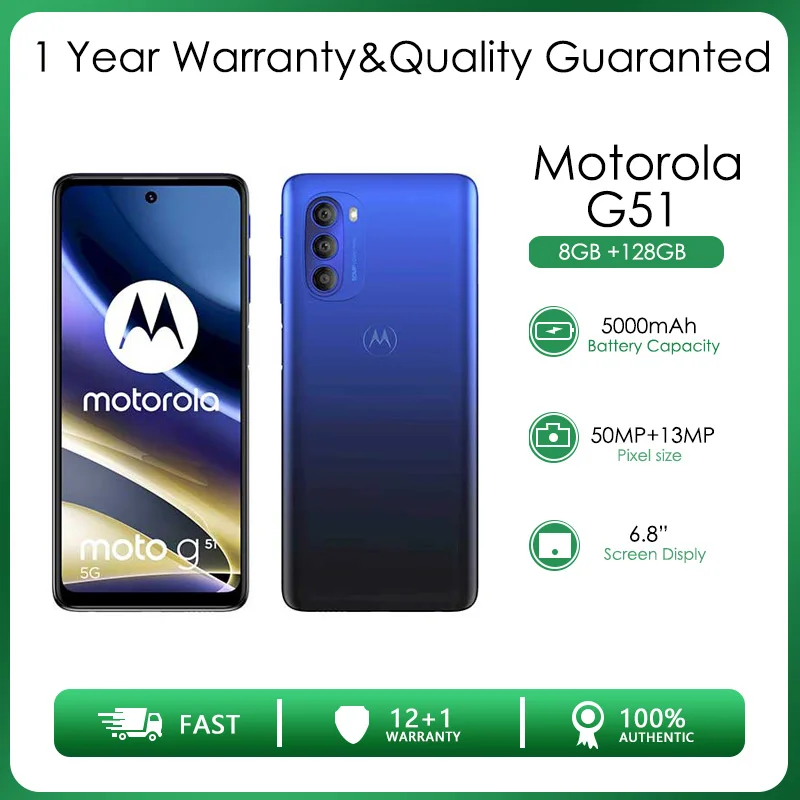 Motorola G51 Original Unlocked 128gb 8gb Ram 50mp Camera 5000mah ...