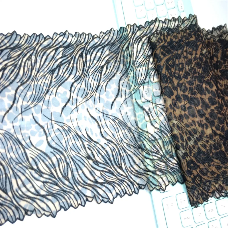 Elastic Tulle Leopard Print Embroidery Lace Trim Lingerie DIY Sewing ...