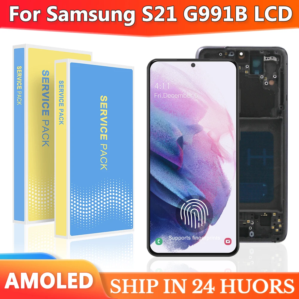 For-AMOLED-LCD-With-Frame-For-SAMSUNG-S21-LCD-SM-G991B-SM-G991U-Display ...