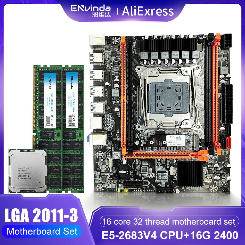 DDR4 DIMM Motherboard Set With Xeon E5 2683 V4 LGA2011-3 CPU 2 * 8GB ...