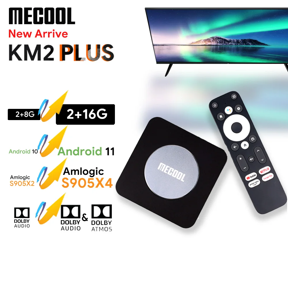 Mecool – Boîtier Décodeur Tv Km2 Plus 4k Amlogic S905x4, 2g Ddr4 ...