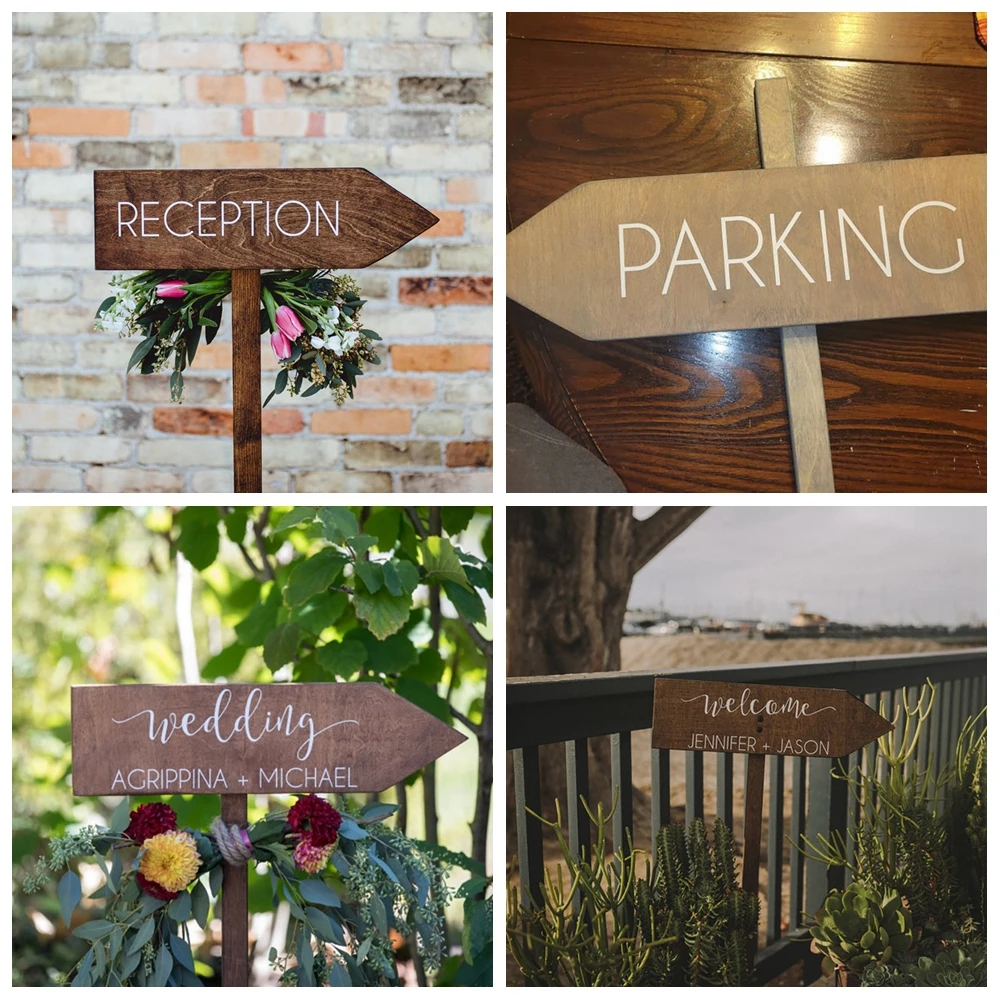 Wedding-Parking-Reception-Sign-Stickers-Personalized-Wedding-Sign-or ...