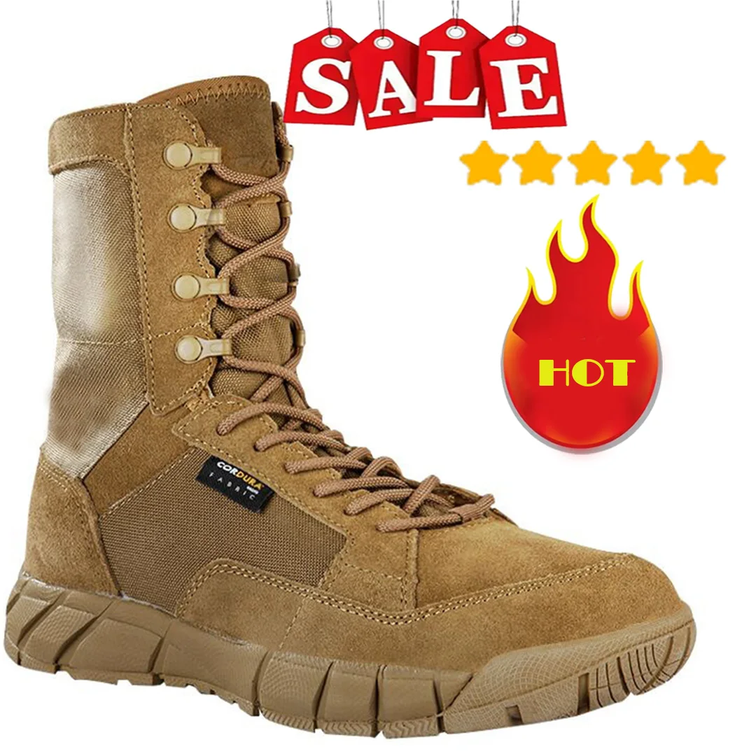 Lightweight Military Man Tactical Boots Combat Anti-Collision Training ...