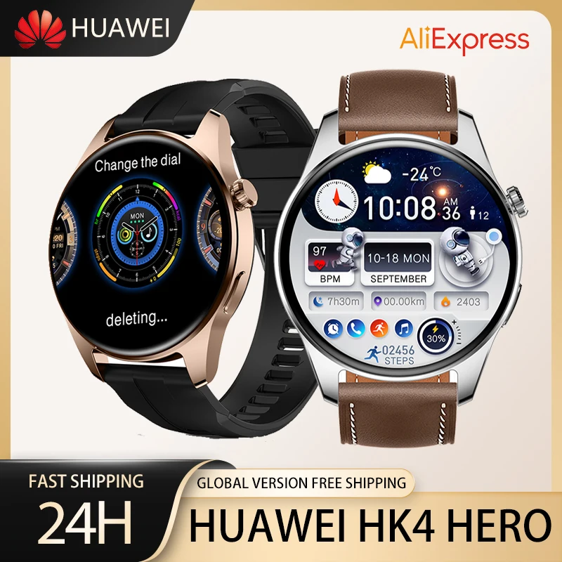 화웨이 HK4 HERO 스마트 워치, AMOLED 스크린, NFC 시계, 무선 충전, 블루투스 통화, IOS용 스포츠 손목시계, 남녀공용, 2023 신제품 ...