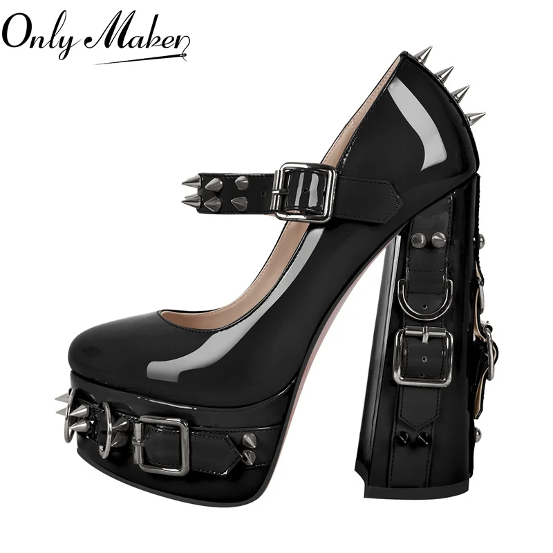 Onlymaker-zapatos-de-tac-n-con-hebilla-g-tica-para-mujer-plataforma ...
