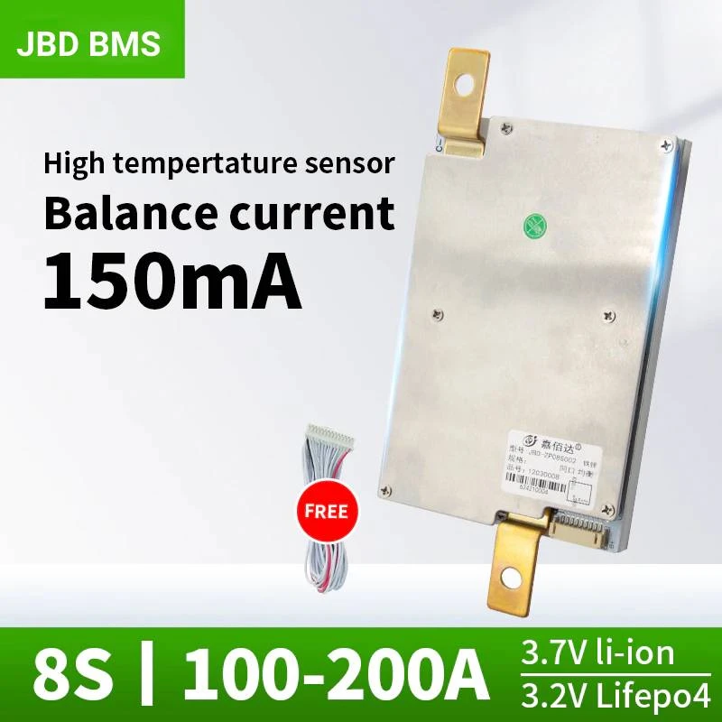 Jbd Bms 8s 24v Lifepo4 Continuous Current 100a 120a 150a 200a Same Port Balance With Temp Sensor ...