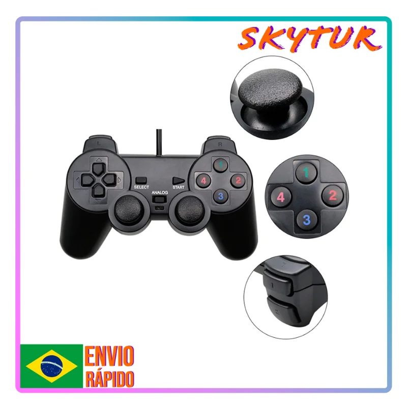 Controle Play 2 Joystick Dualshock Ps2 Com Fio| | - AliExpress