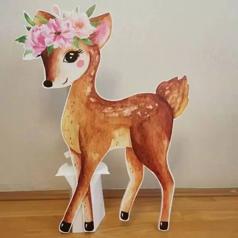 Deer-with-Flower-Foam-board-Cutout-Standee-with-Cardboard-Stand-Kids ...